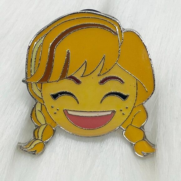 Disney | Jewelry | 525 Disney Frozen Anna Laughing Emoji Pin | Poshmark